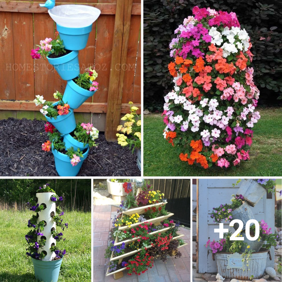 25 DIY Flower Tower Ideas That You Should Try - ZUGNEWS